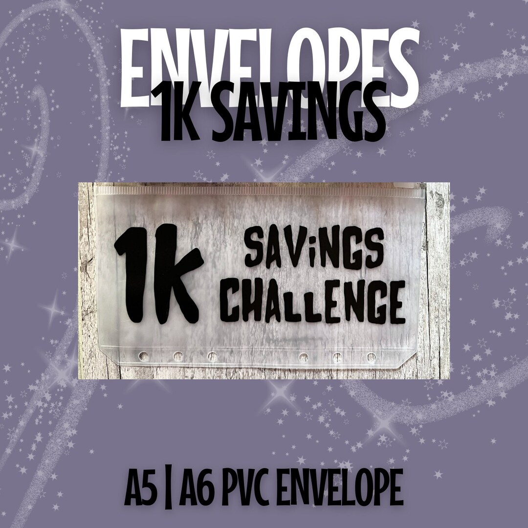 1k Savings Challenge Vinyl A6 A5 PVC Cash Envelope - Etsy