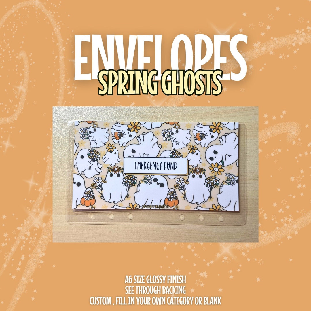 Spring Ghosts Cash Envelope A6 Laminated Custom Categories - Etsy