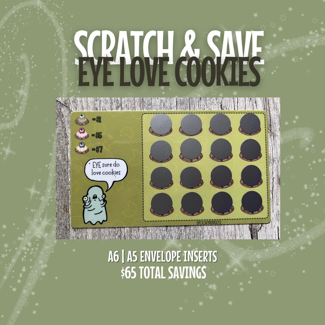EYE Love Cookies Scratch & Save Laminated Challenge A6 A5 - Etsy