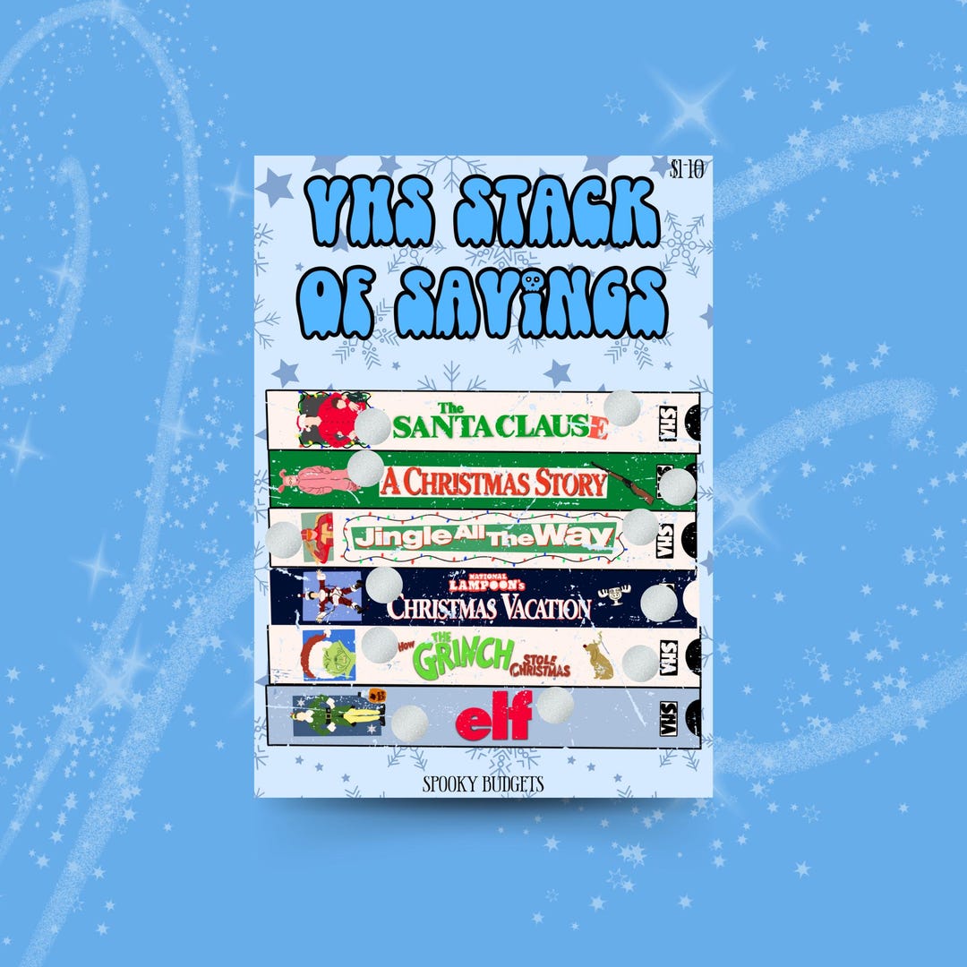 Christmas 2.0 VHS Stack of Savings Scratch off Challenge A5 5x7 - Etsy