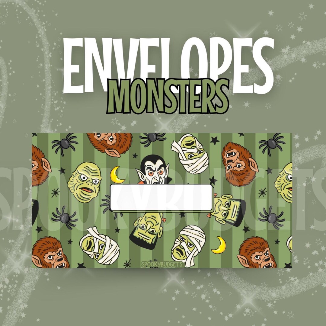 Monsters Cash Envelope A6 Laminated Custom Categories - Etsy