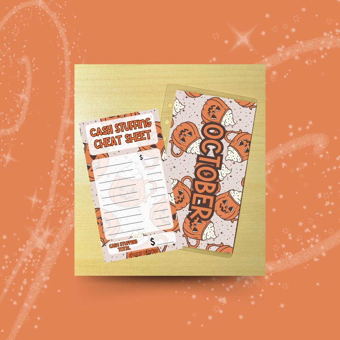 October Cash Stuffing Set Dashboard Envelope A6 Laminated W/ Cheat ...