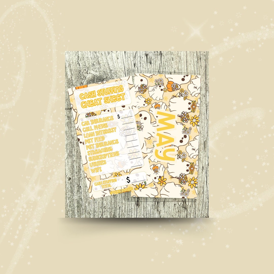 May Cash Stuffing Set Dashboard Envelope A6 Laminated W/ Cheat Sheets ...