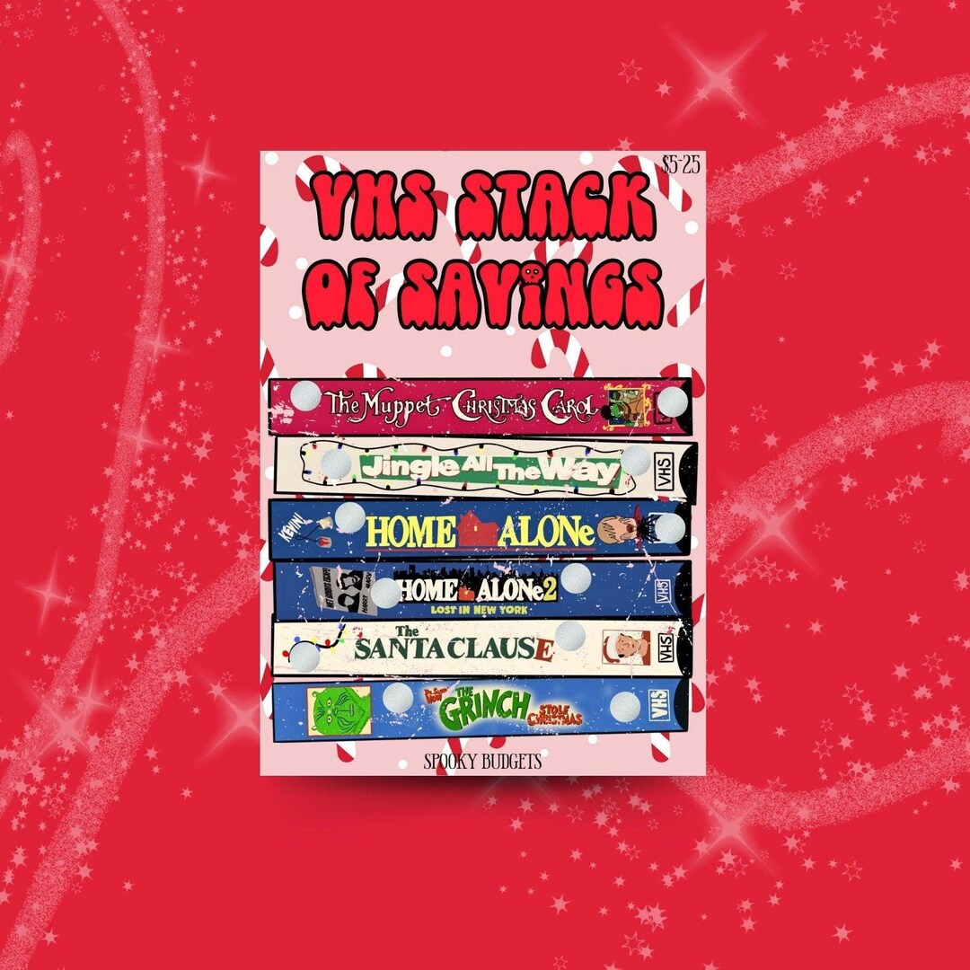 Christmas 1.0 VHS Stack of Savings Scratch off Challenge A5 5x7 - Etsy