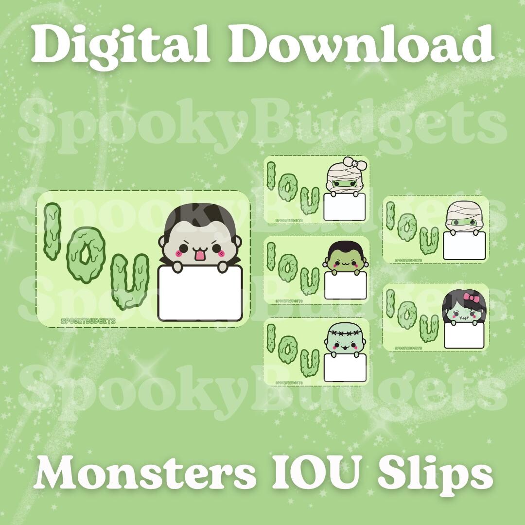 Monsters IOU Digital / Printable Budgeting Slips - Etsy