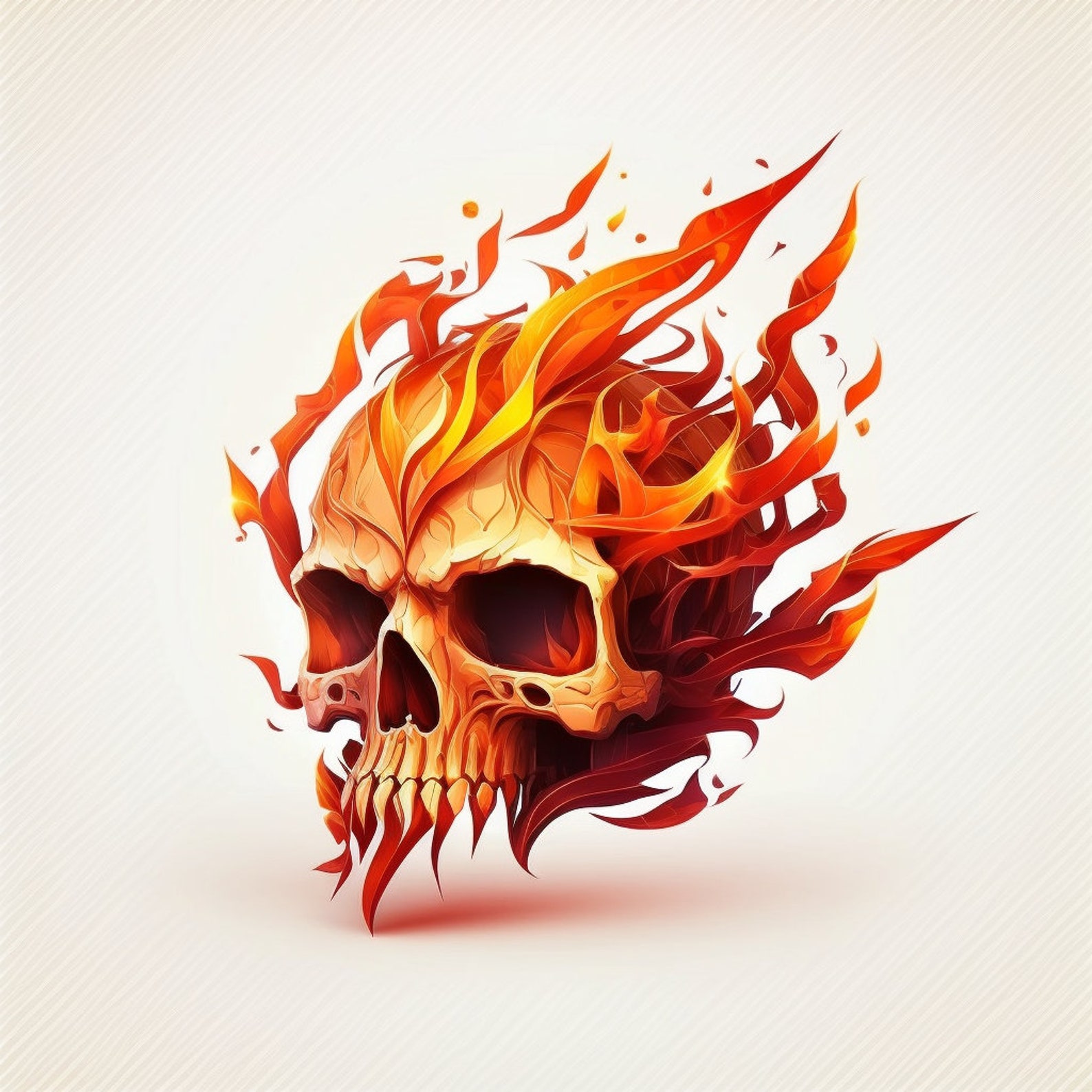 Flaming Skull - Etsy