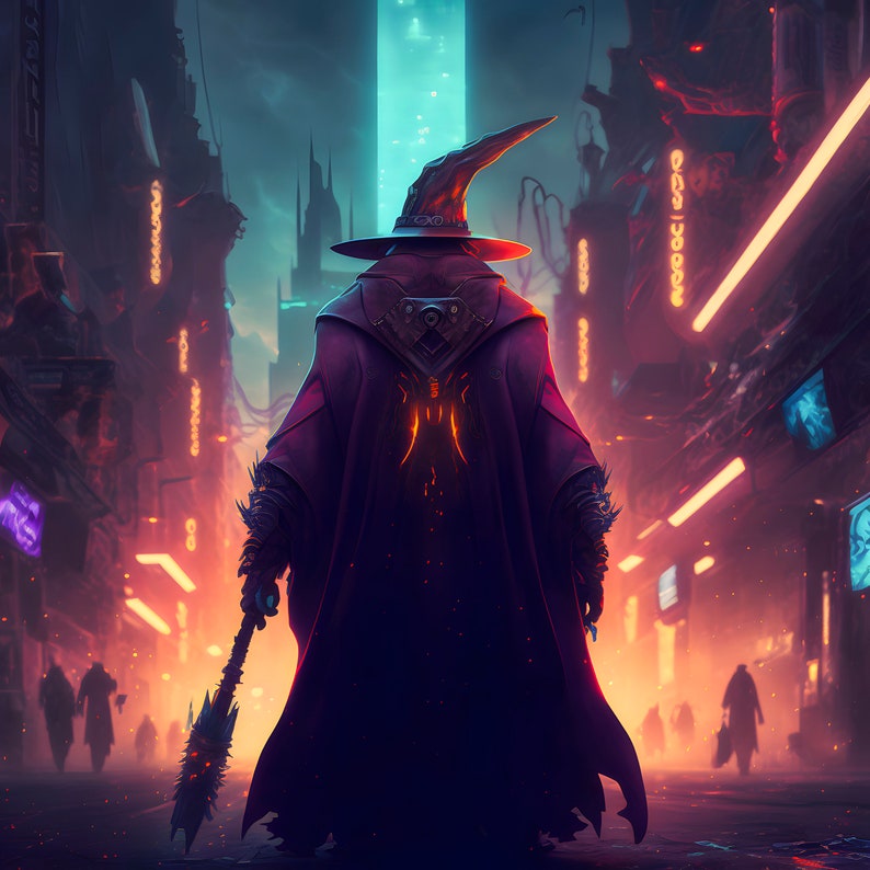 Cyberpunk Wizard Printable - Etsy