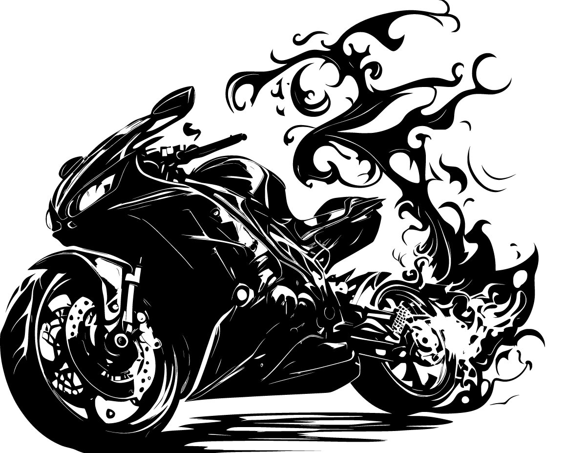 Motorcycle Vector Art - Etsy