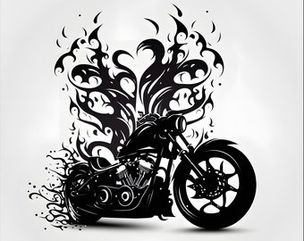 Motorcycle Vector Art - Etsy