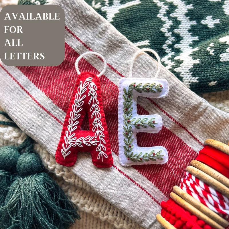 Felt Embroidered Ornaments - Etsy