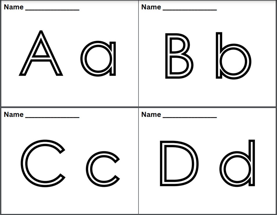 Simple Handwriting Alphabet Practice Sheets Upper and Lower Case Letter ...
