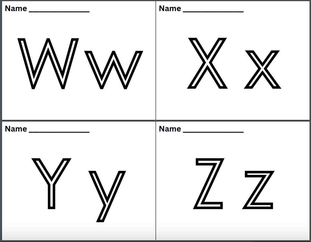 Simple Handwriting Alphabet Practice Sheets Upper and Lower Case Letter ...