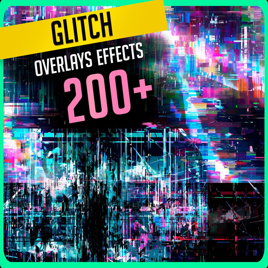 200+ Glitch Effect Overlays for Photoshop | Digital Distortion, Cyber ...