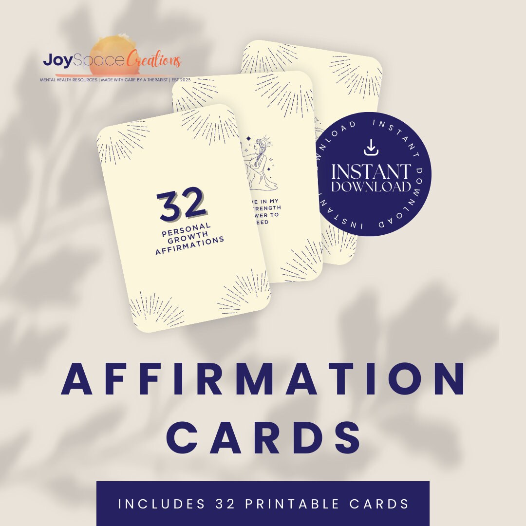 Personal Growth Affirmation Cards, Affirmation Flash Cards, Self-care ...