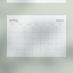 Calendar 2023, Digital and Printable. A4 and A3. PDF. Clean and ...