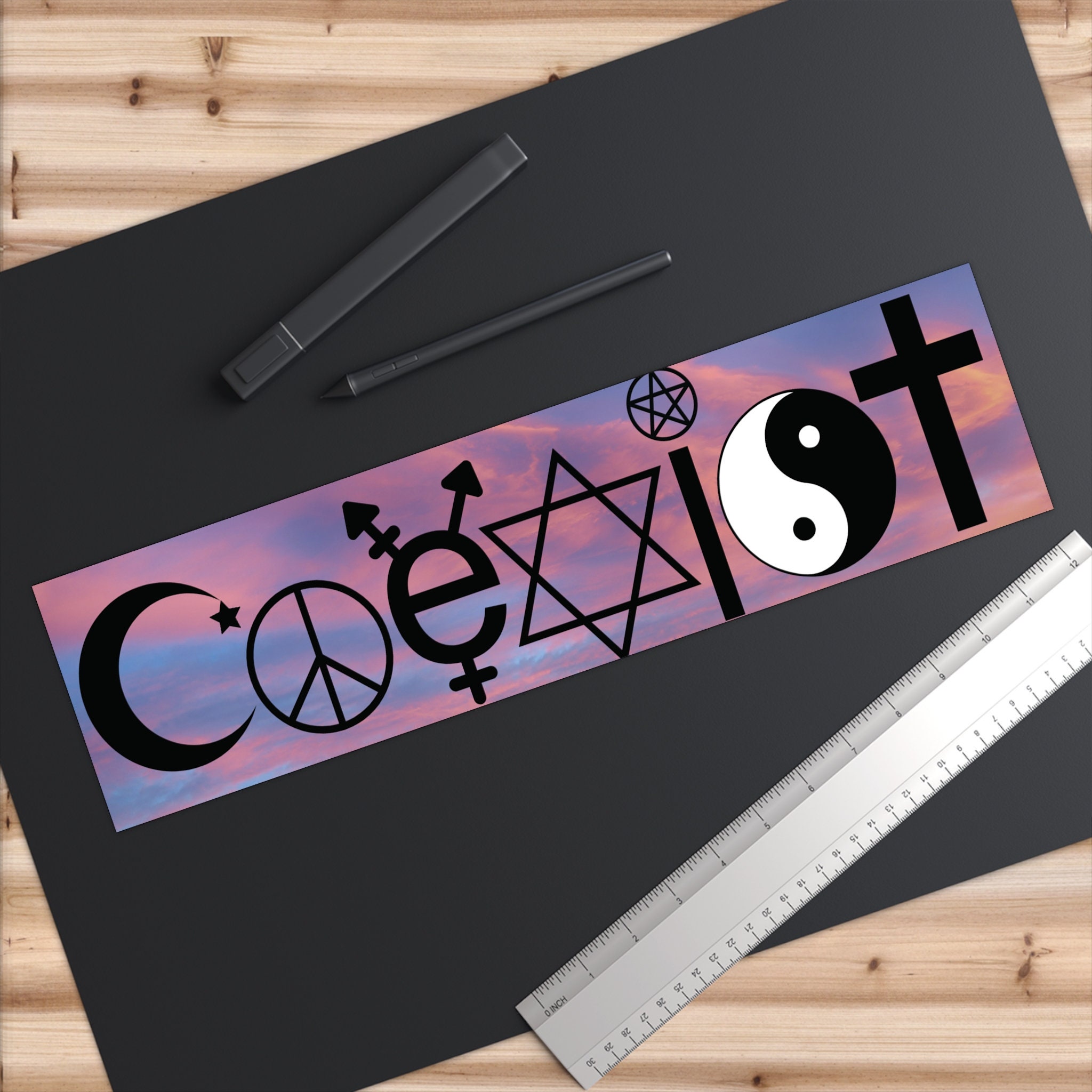 Coexist Bumper Sticker 15 X 3.75 Waterproof Vinyl Decal for Car or ...