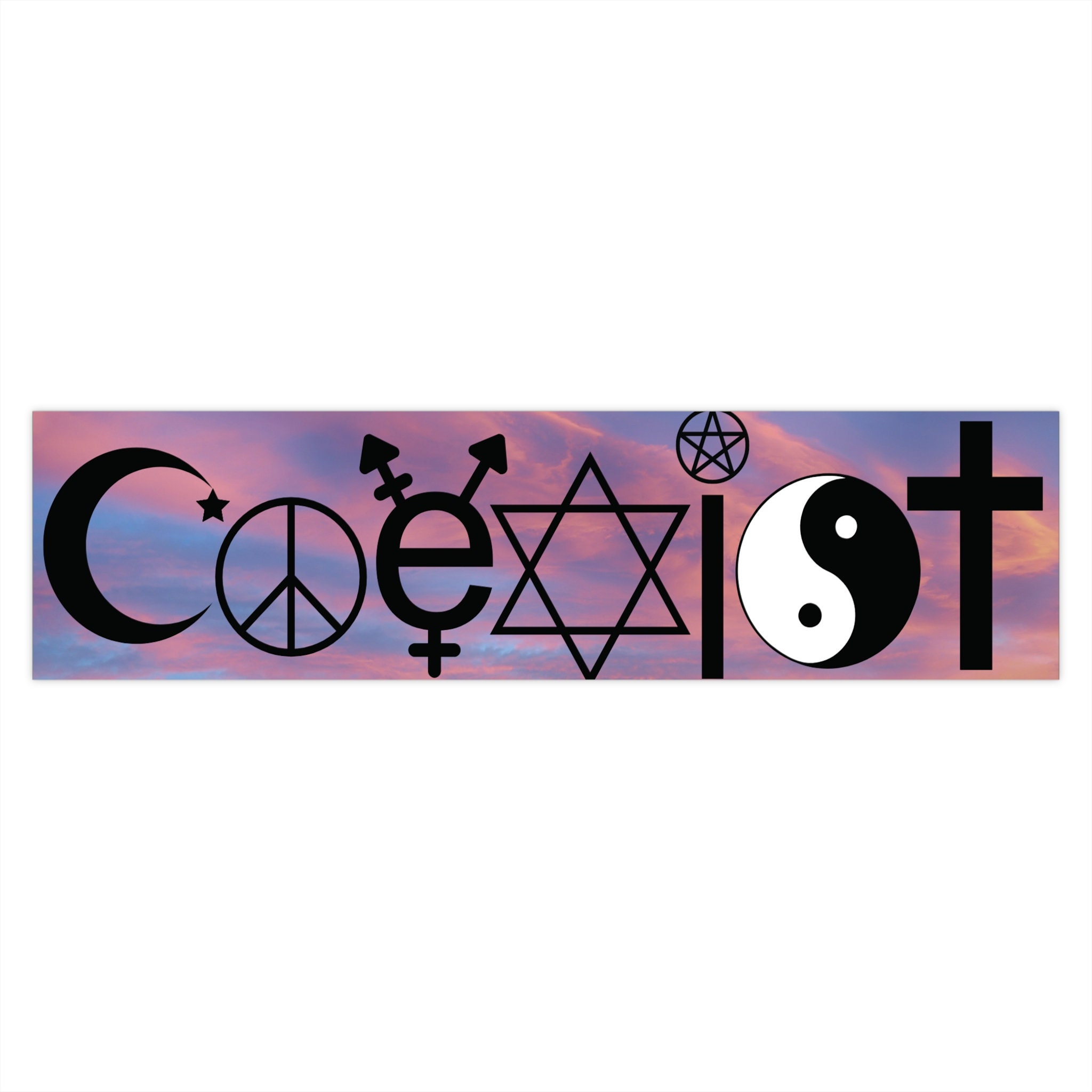 Coexist Bumper Sticker 15 X 3.75 Waterproof Vinyl Decal for Car or ...