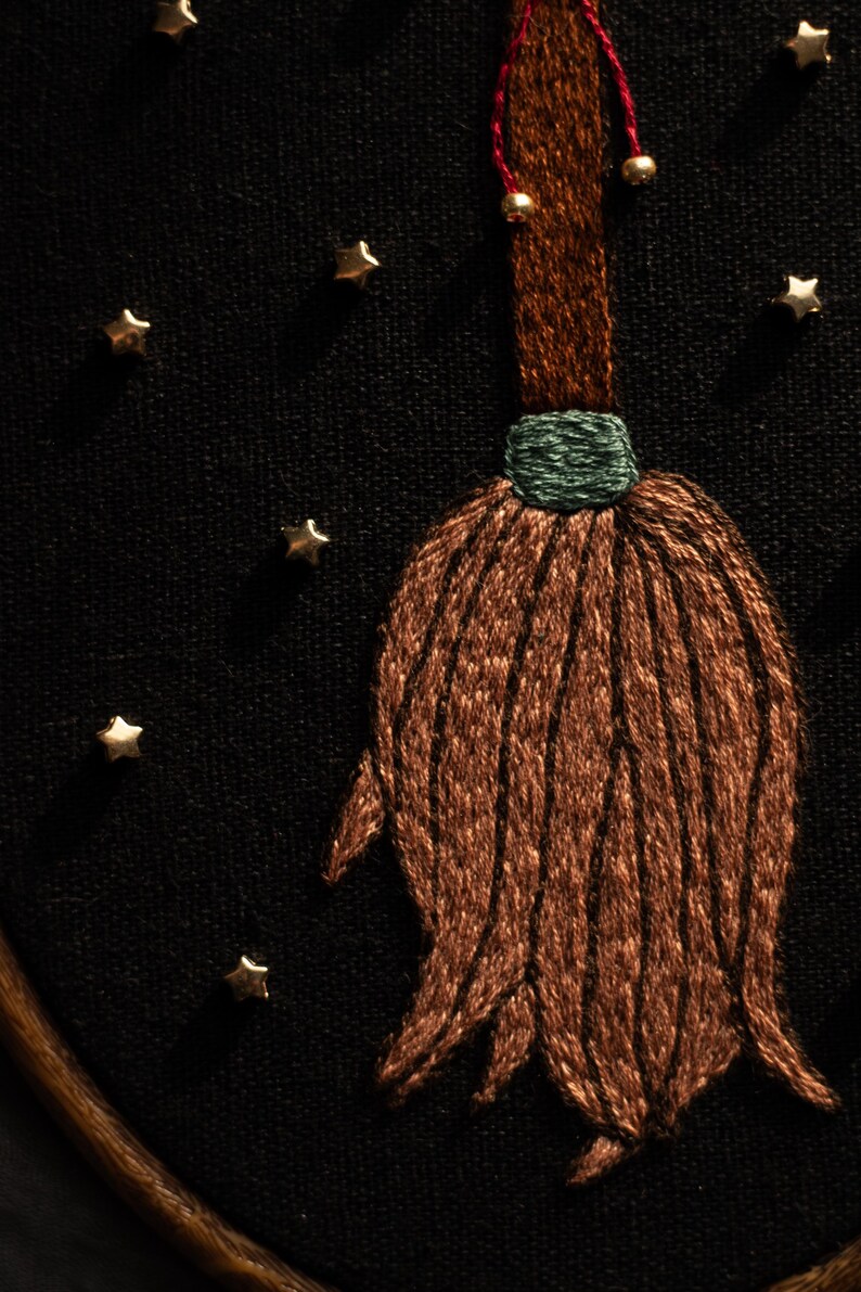 Witch Broom Embroidery - Etsy