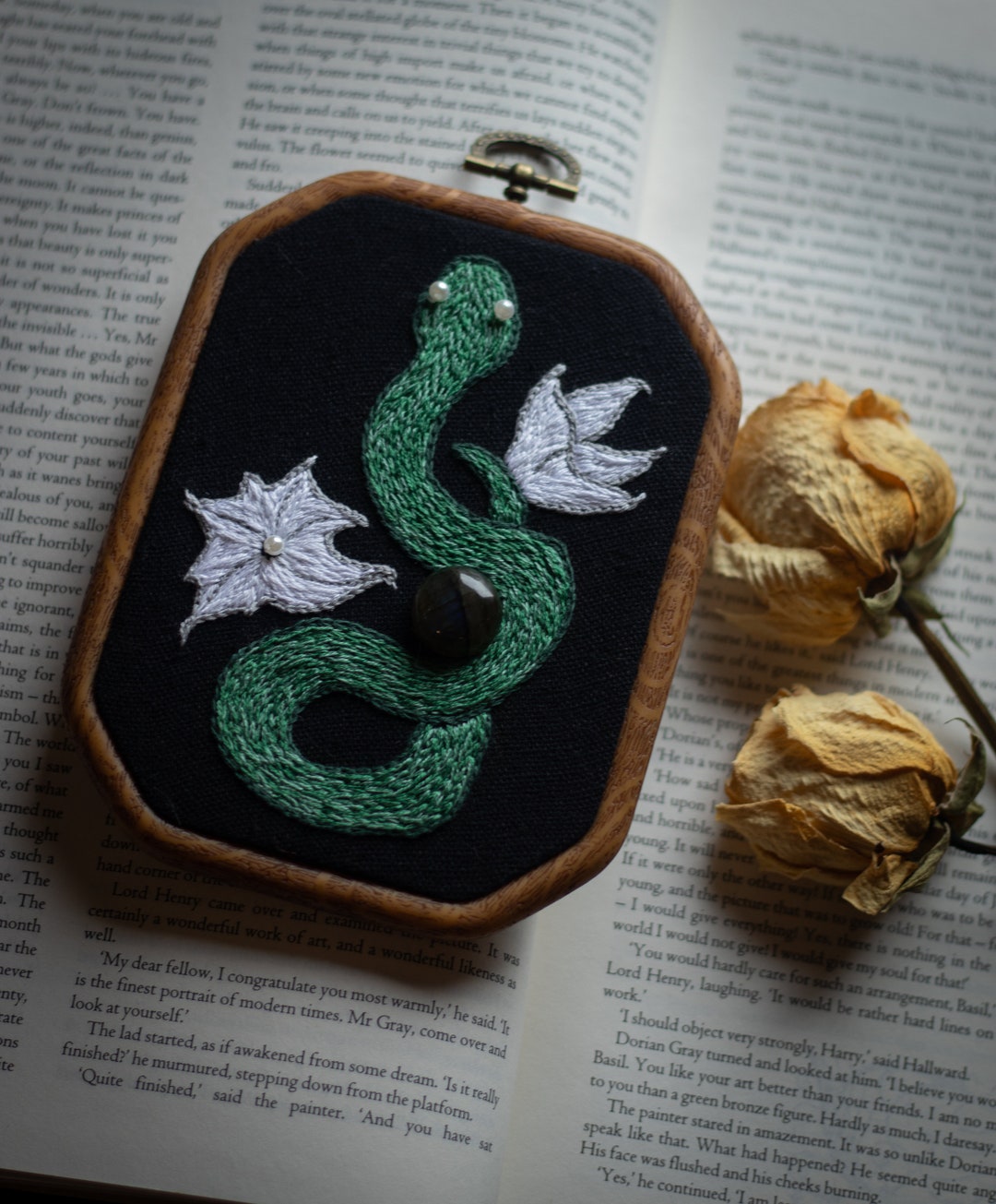 Snake and Datura Embroidery - Etsy