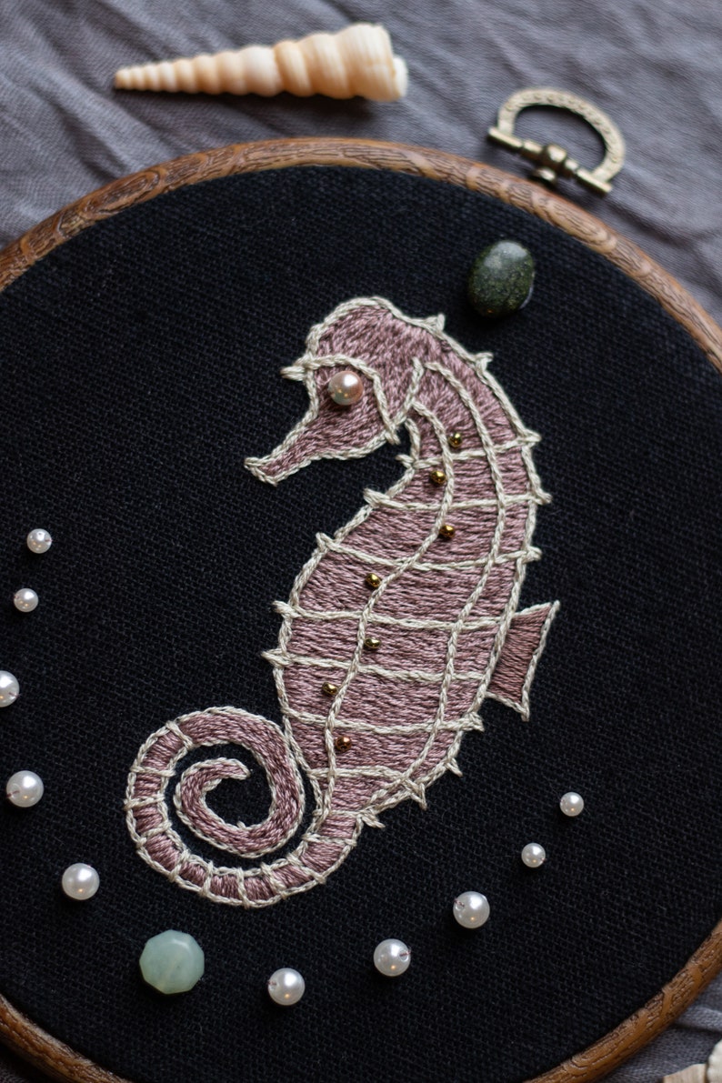 Seahorse Embroidery - Etsy