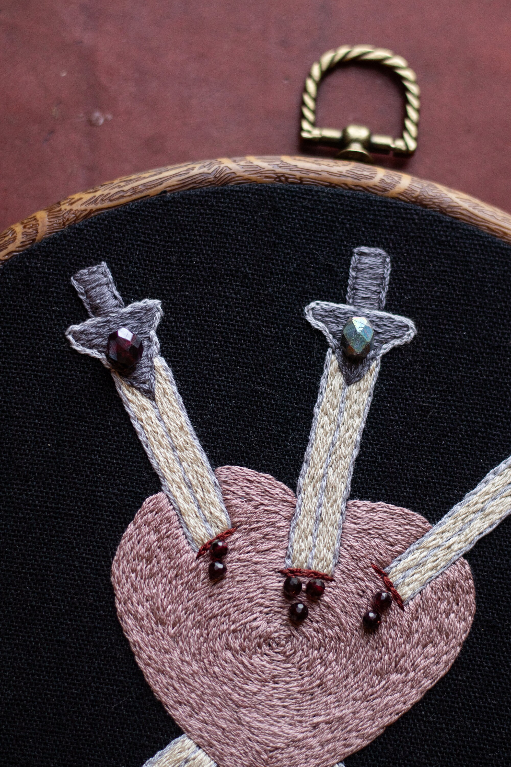 Three of Swords Embroidery - Etsy