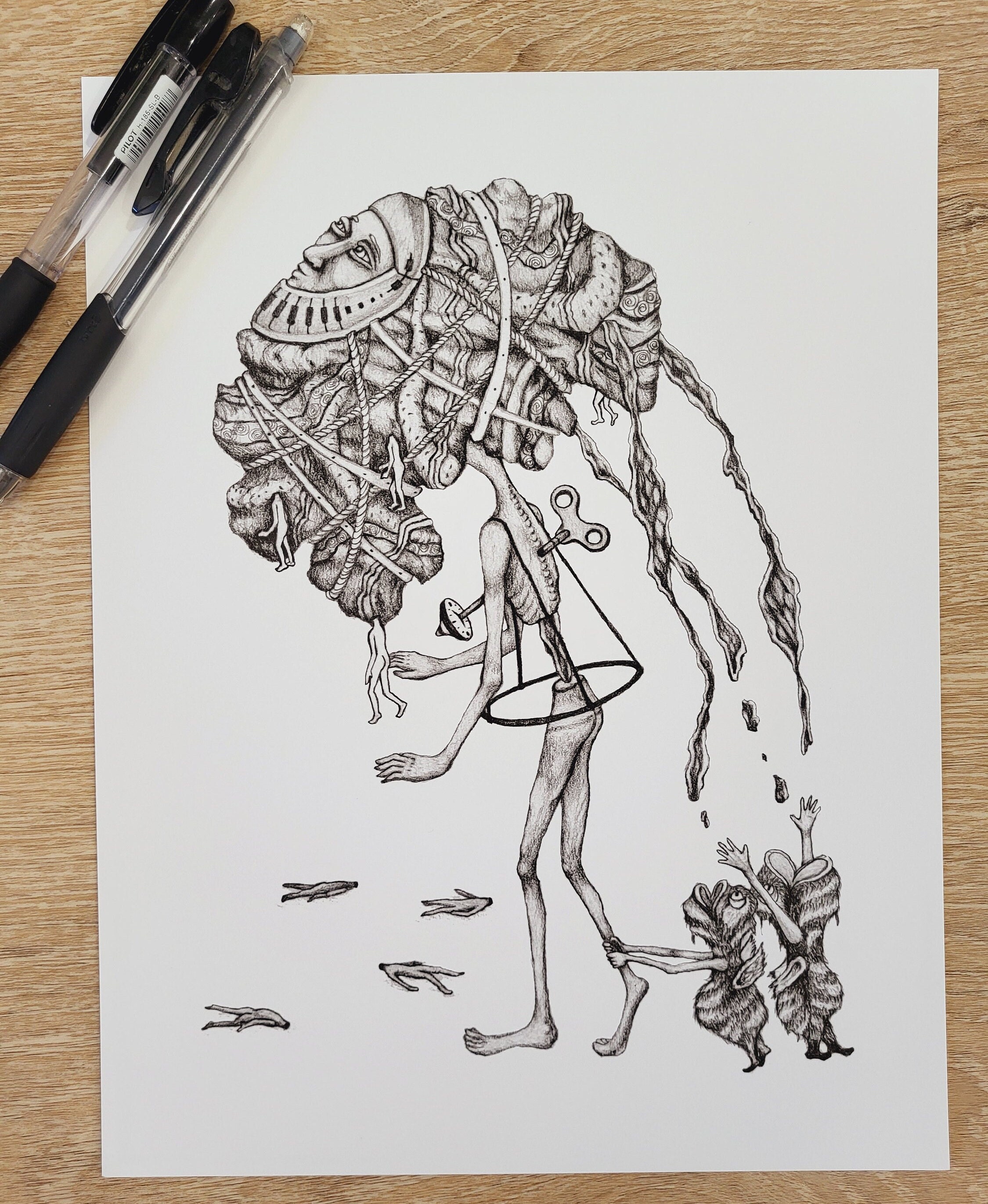 Social Norms Art Print, Surrealism Pencil Illustration - Etsy