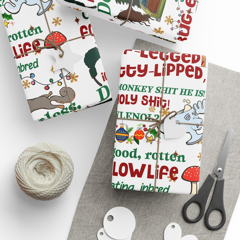 Funny Christmas Wrapping Paper Holiday Gift Wrap, Xmas Present Paper ...