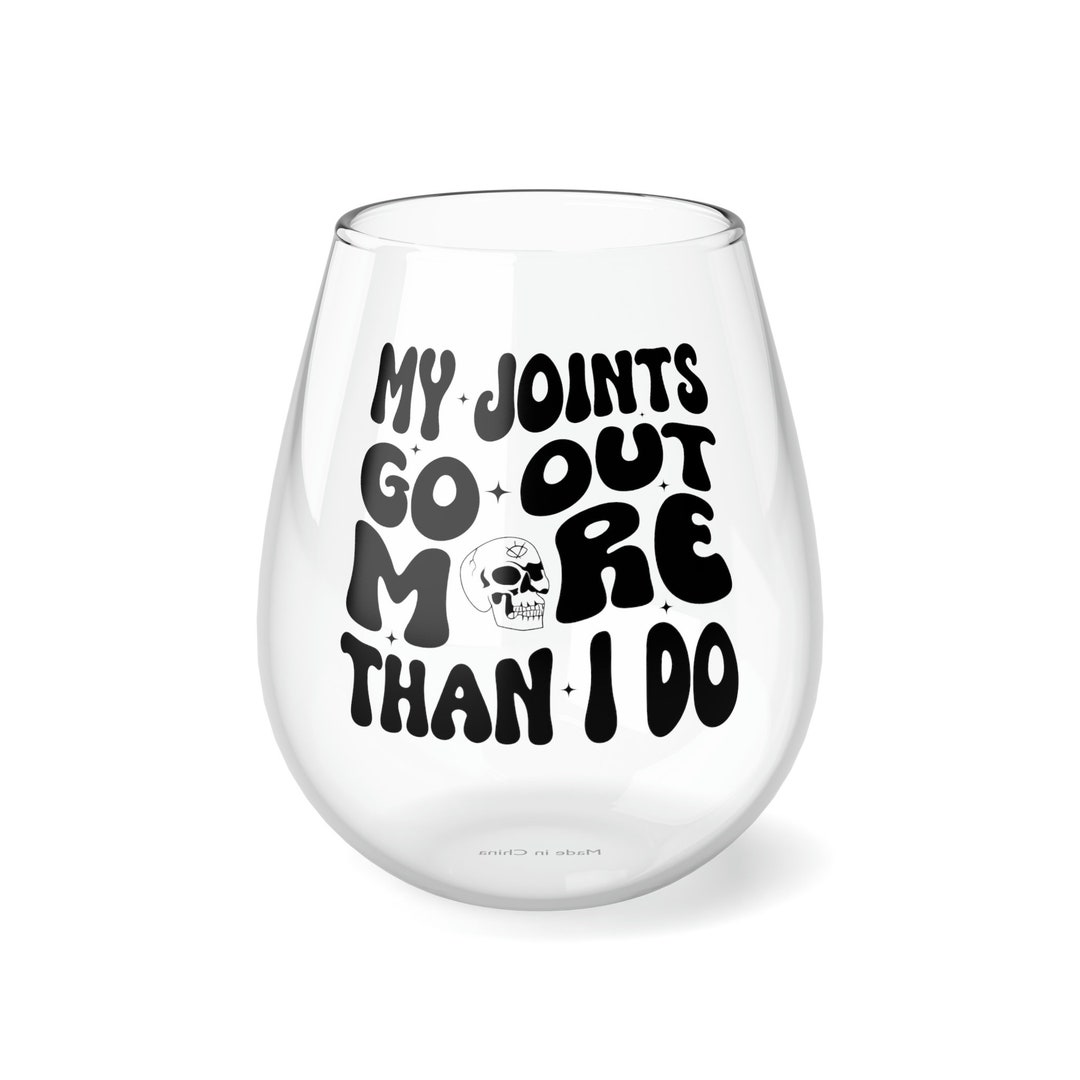 Funny Joints Joke Old Timer Gift Stemless Wine Glass, 11.75oz - Etsy