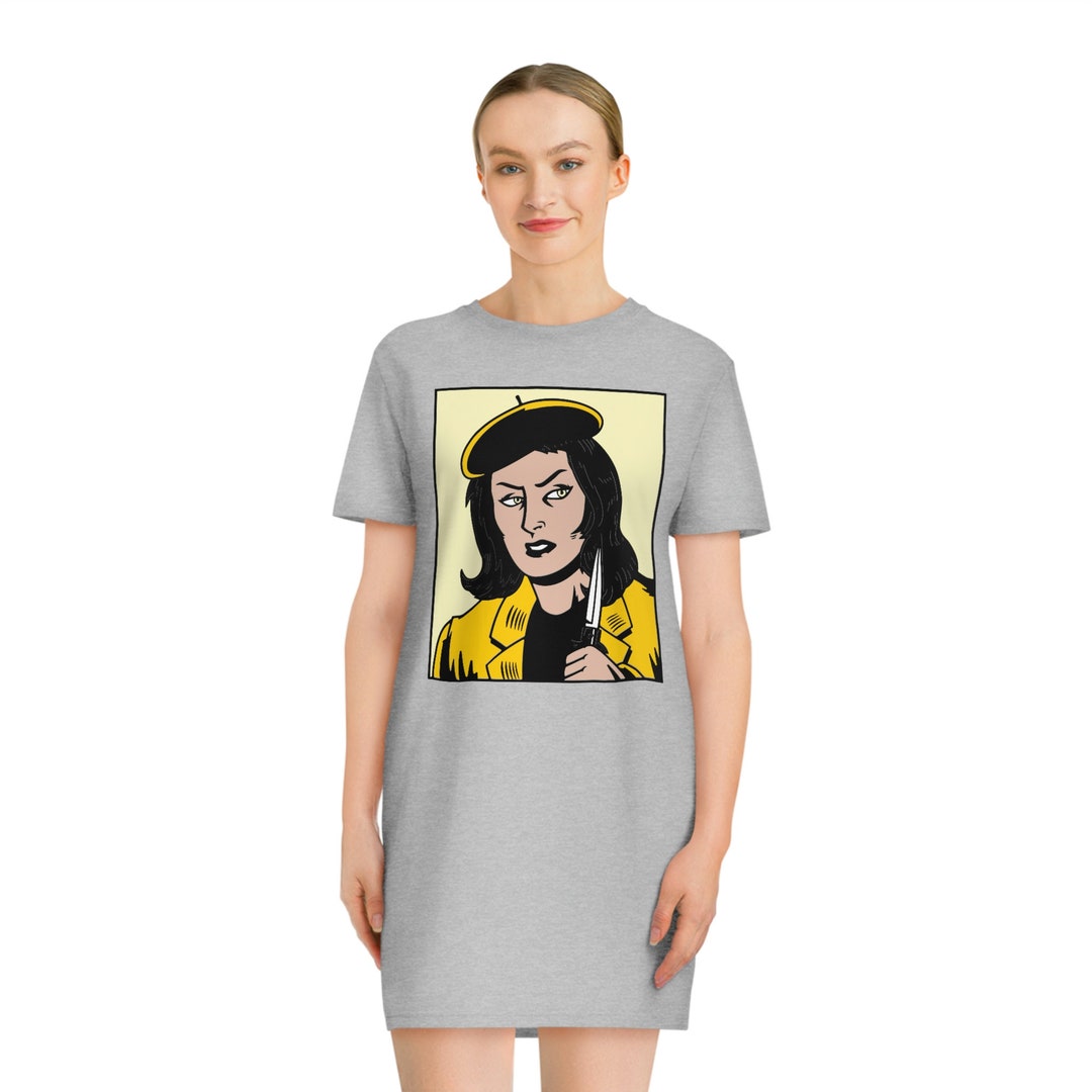 Retro Comic Style T-shirt Dress Vintage Style Ink Streetwear ...