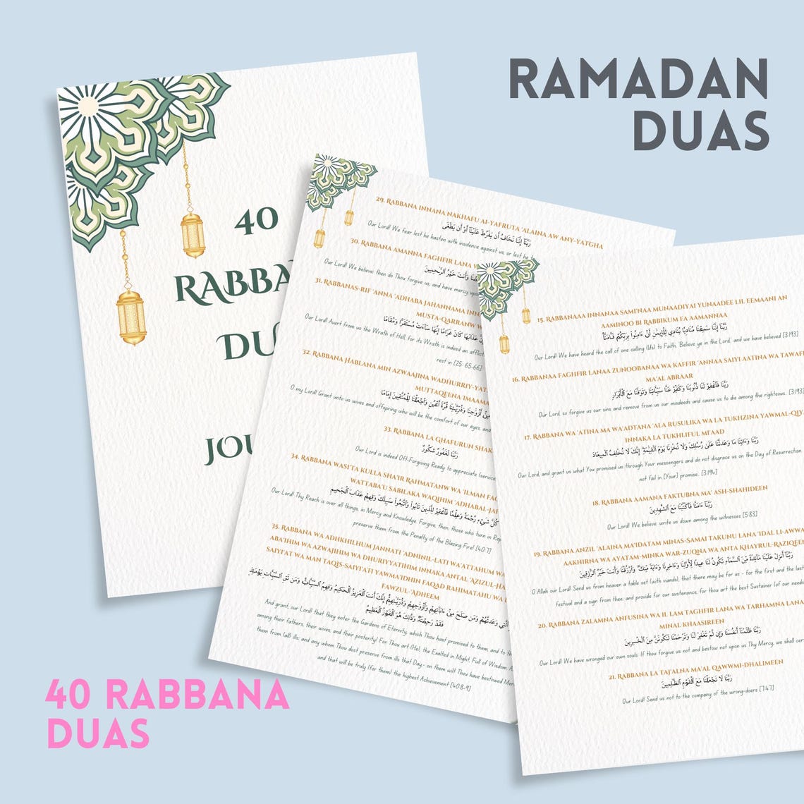 40 Rabbana Duas for Ramadan | Printable PDF | Powerful Quranic ...