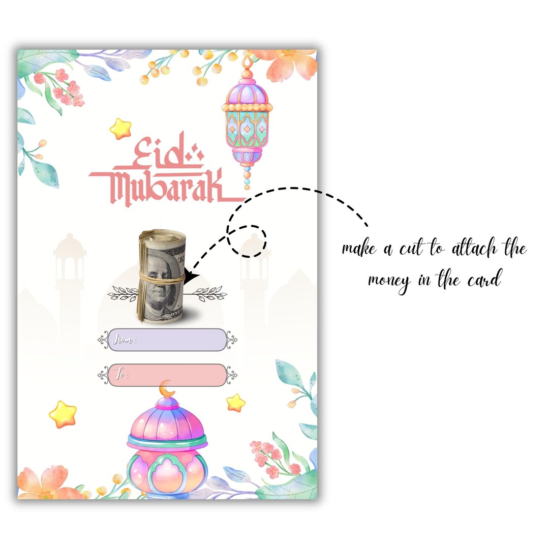 Instant Download Eidi Cards – 4x6 Inches | Printable Eid Money ...