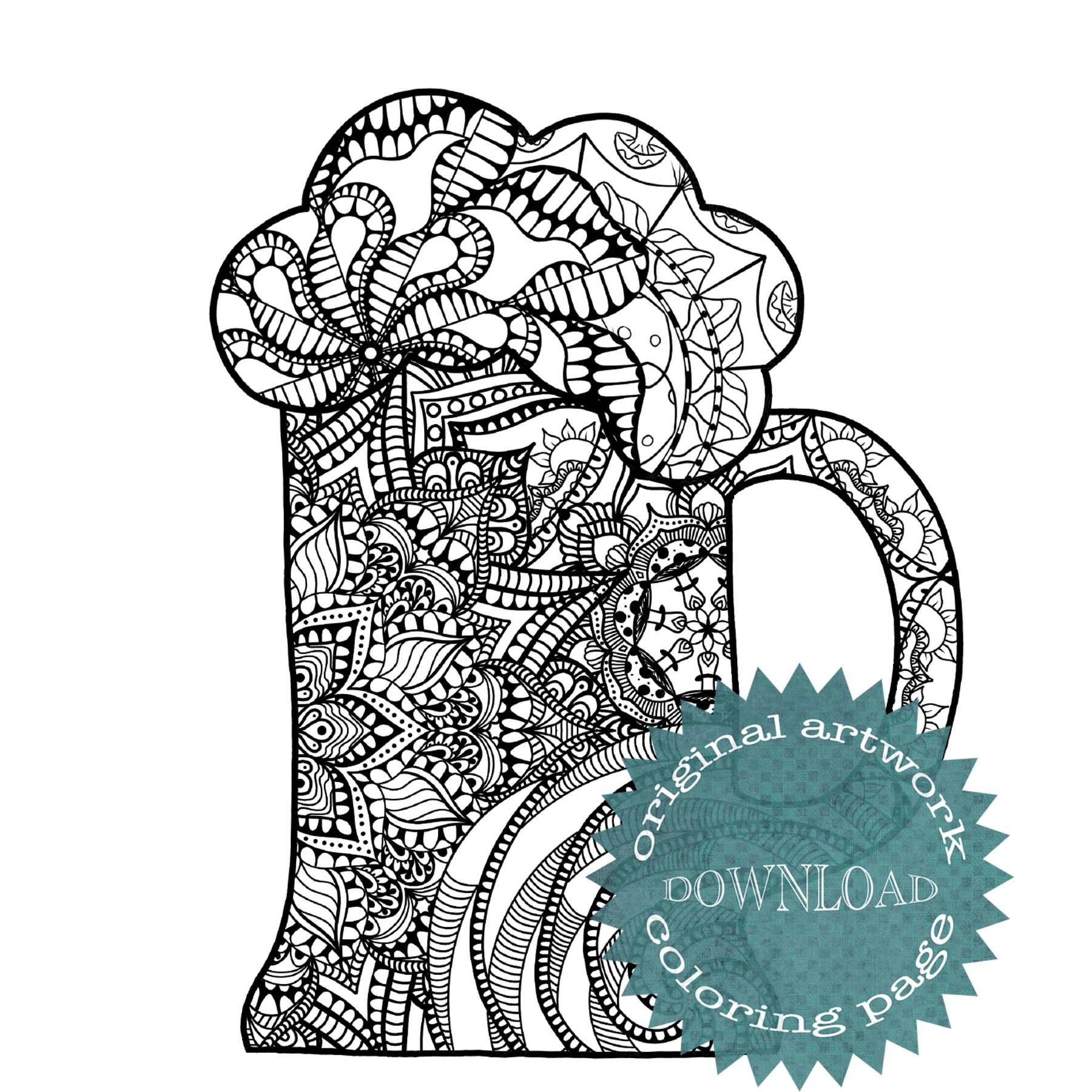 Beer Mug Coloring Page