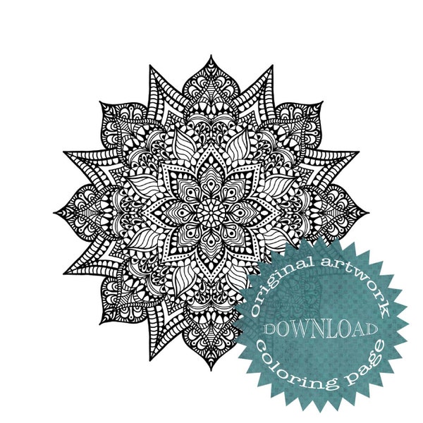 Sunflower Mandala Coloring Pages - Etsy
