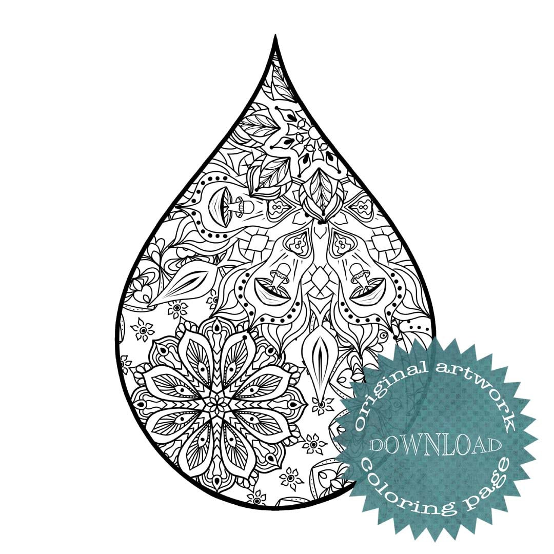 Water Droplet Coloring Page