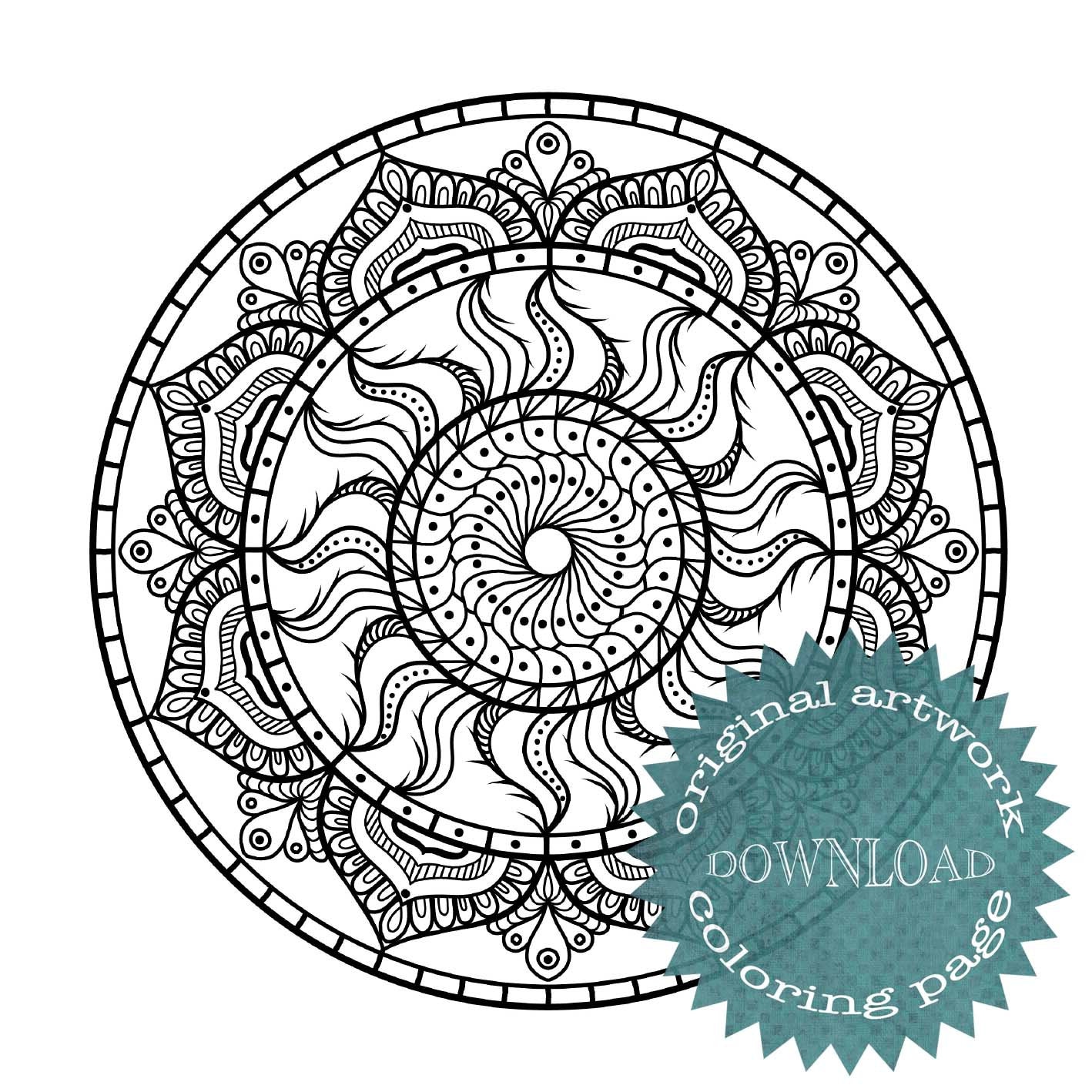 Sun Mandala Coloring Page