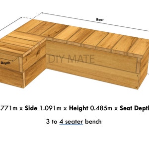 PDF DIY Plan - Digital Download - Wooden Garden Bench - L Shaped 4 ...