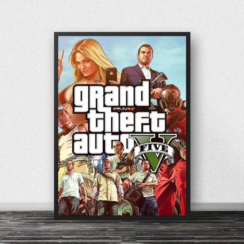 Grand Theft Auto V Poster GTA V Poster GTA V Print Game - Etsy.de