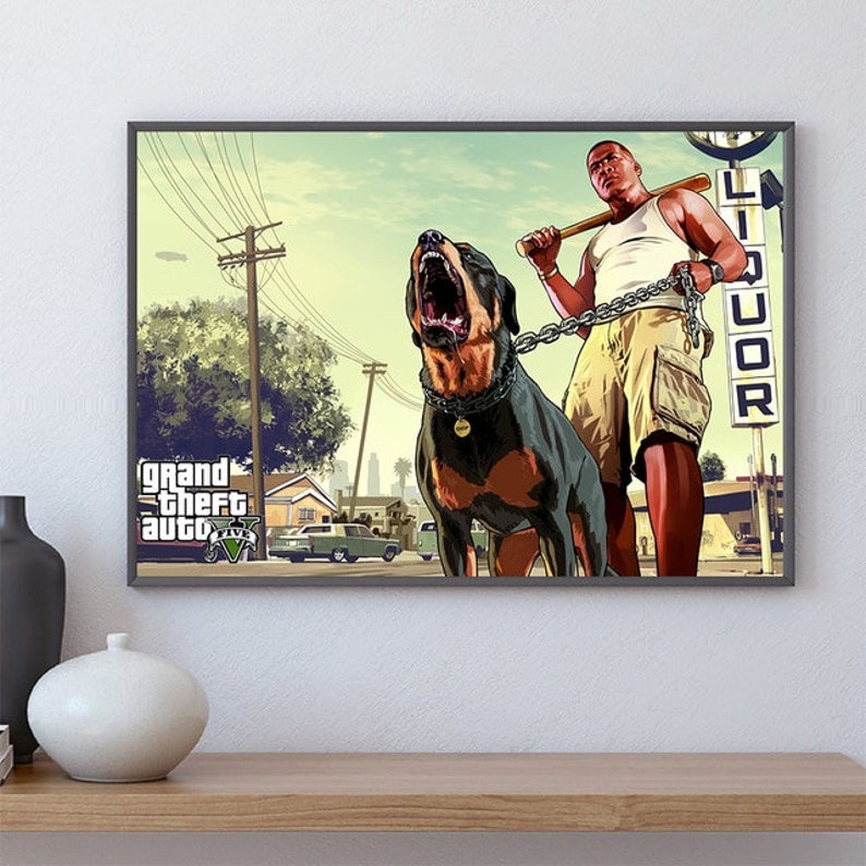 Grand Theft Auto V Poster GTA V Poster GTA V Print Game - Etsy Australia