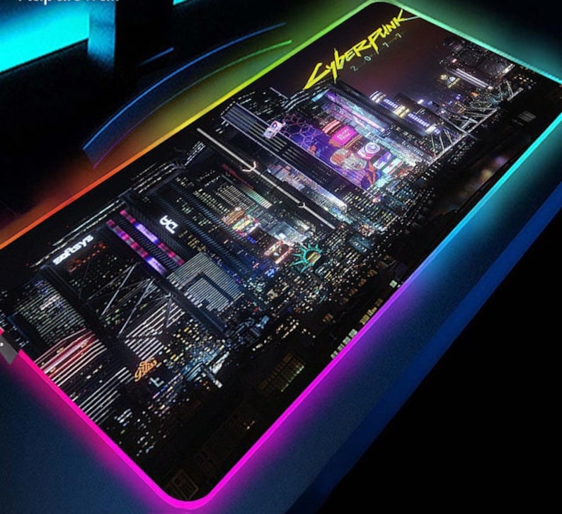 Cyberpunk 2077 Rgb Gaming Mouse Pad Cyberpunk Edgerunner Led Etsy