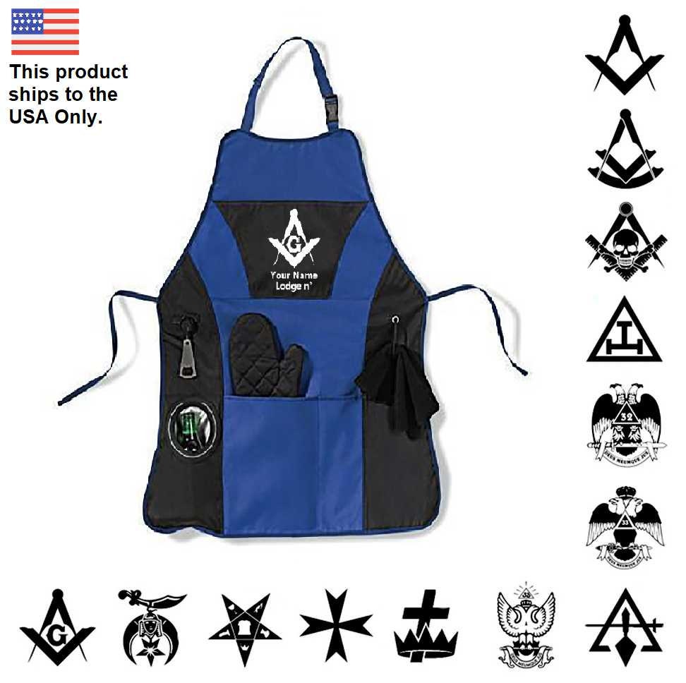 Personalized Masonic Grilling Apron multiple Appendants - Etsy