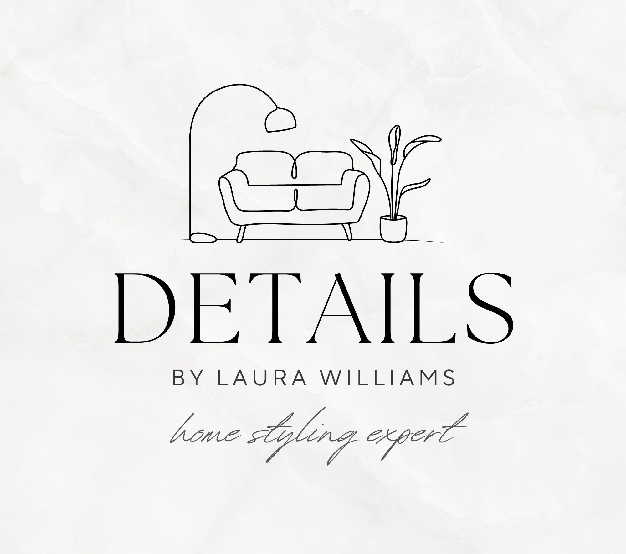 Interior Design Logo, Branding Kit Canva, Home Logo, Modern Logo, Hand ...