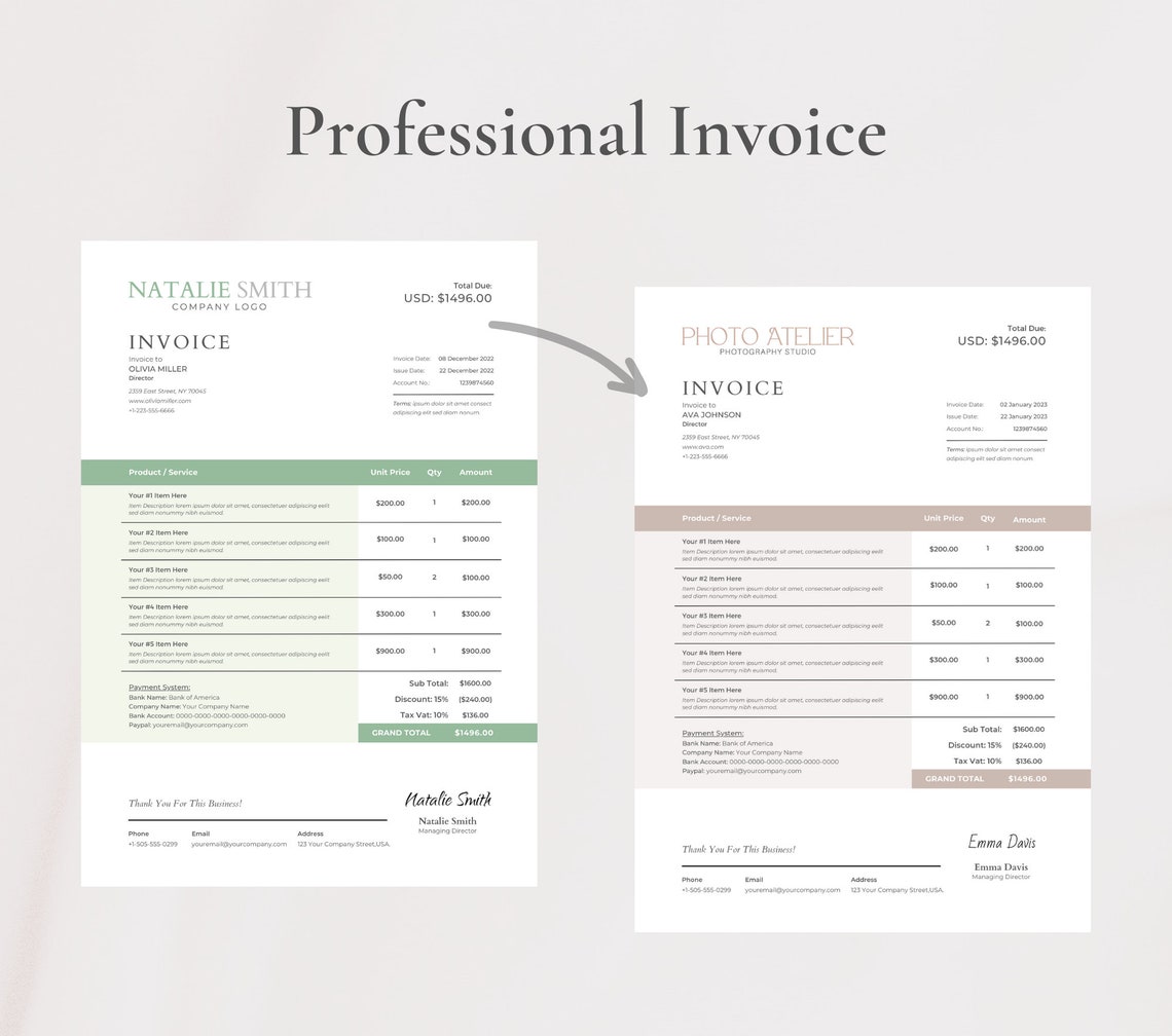 Invoice Template, Invoice Excel Word, Excel Invoice, Word Invoice ...