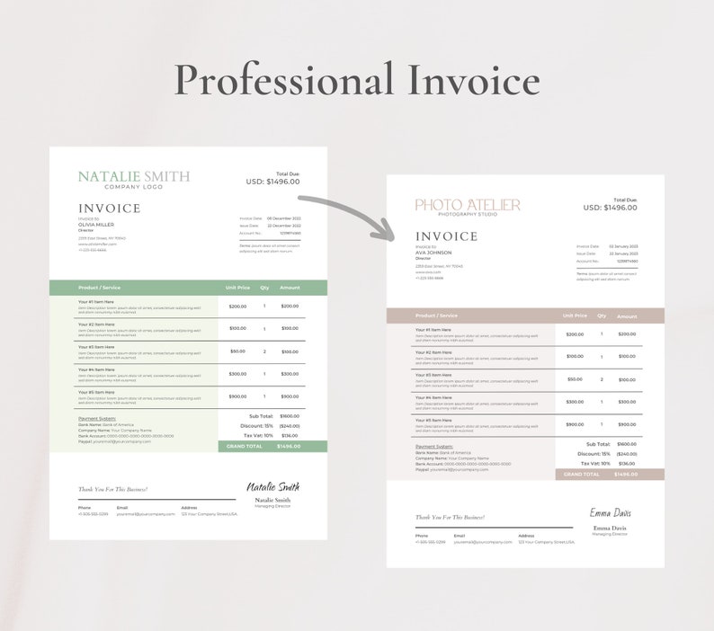 Invoice Template, Invoice Excel Word, Excel Invoice, Word Invoice ...
