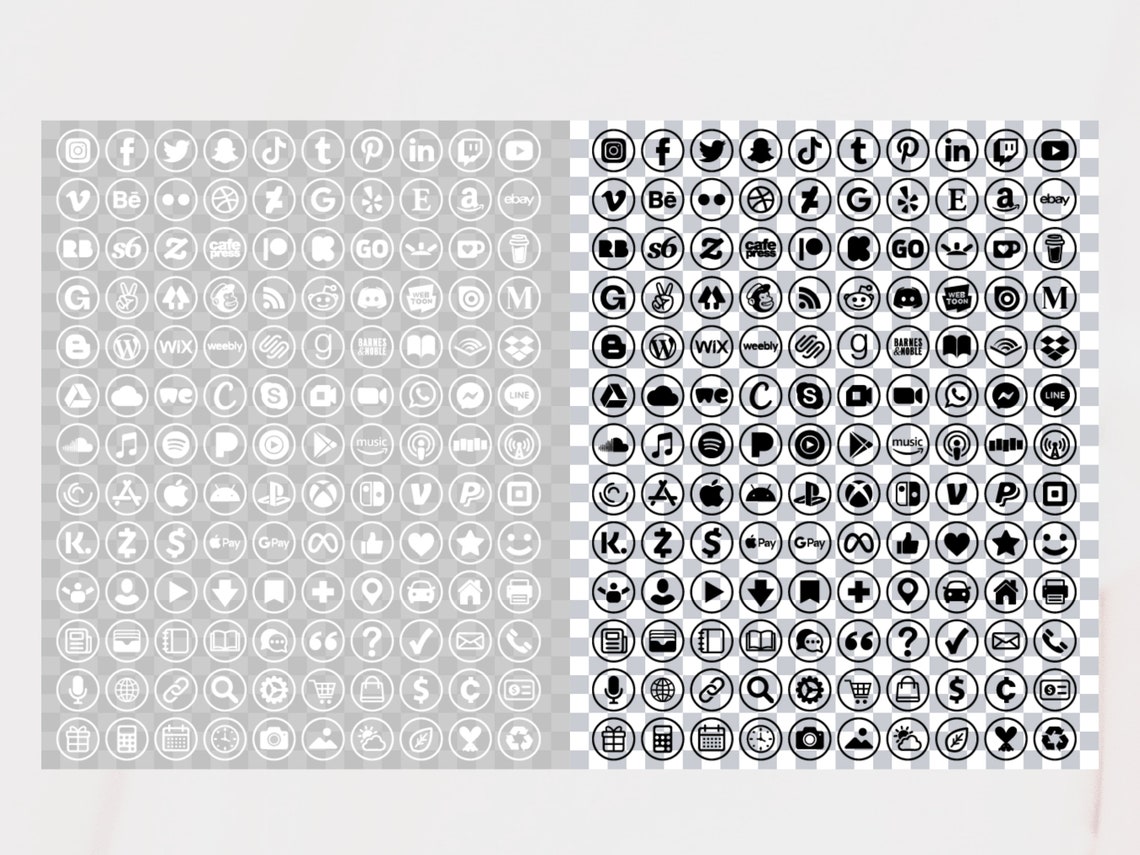 Social Media Transparent Icons SVG Bundle, Payments Icons, Icons for ...