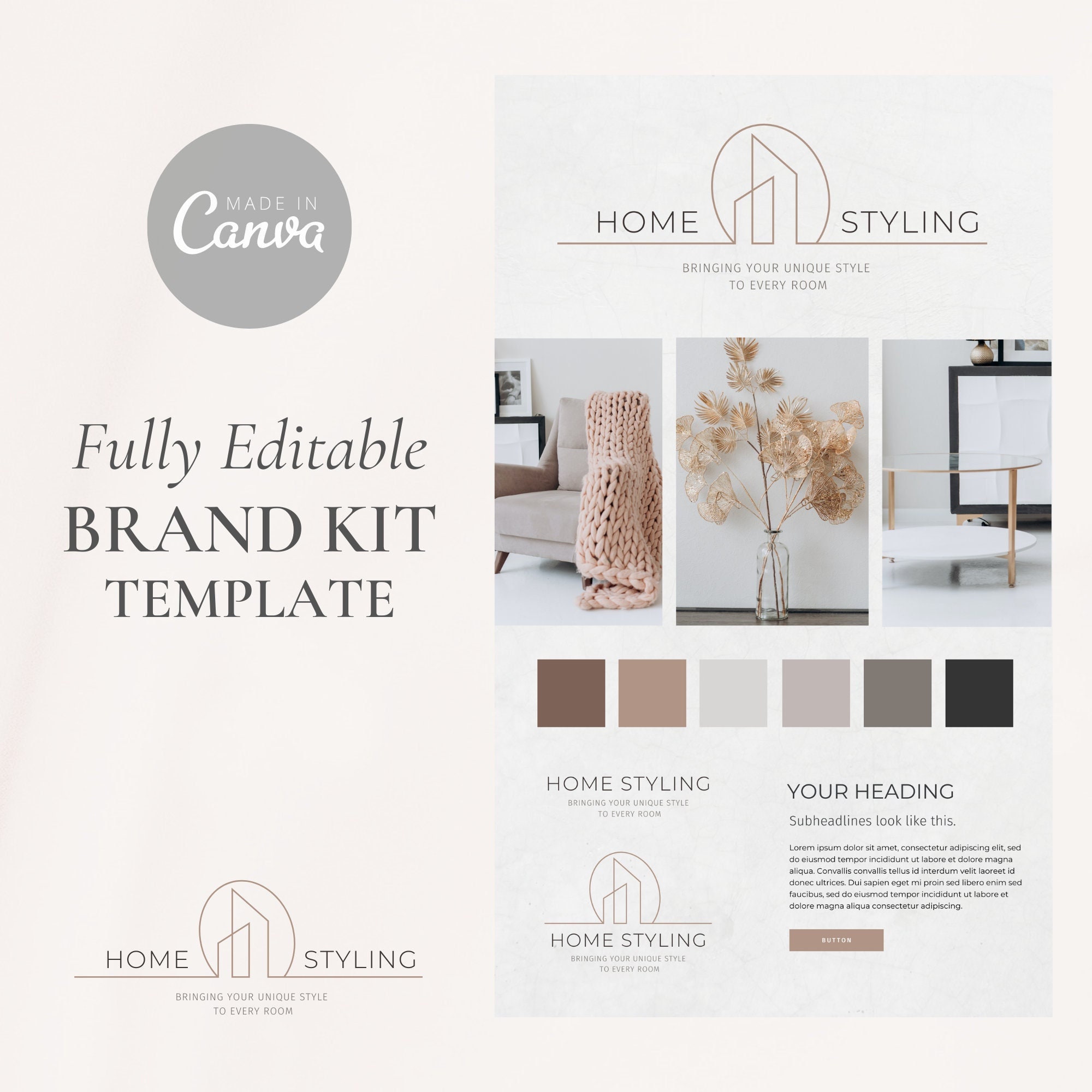 Real Estate Logo, Interior Design Logo, Construction Logo, Home Styling ...