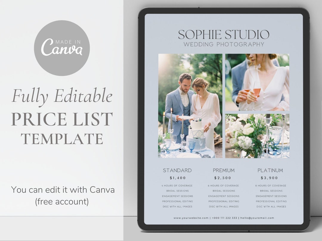 Price Lists, Price List Template Editable, Blue Price List Template ...