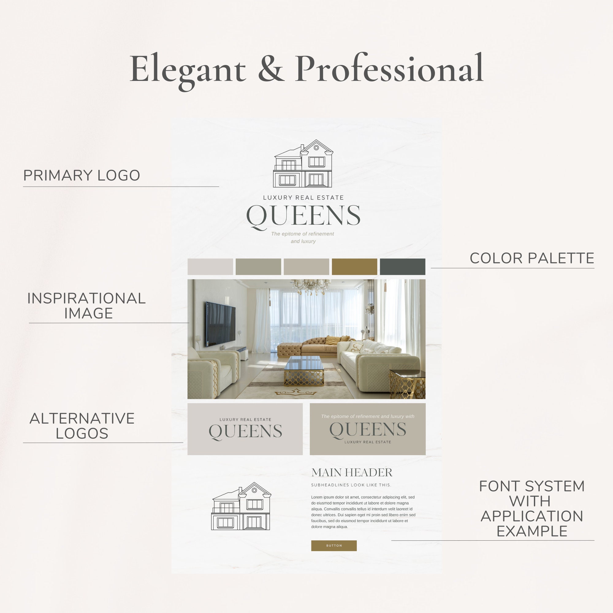 Luxury Real Estate Branding Logo Designs Real Estate Logo - Etsy