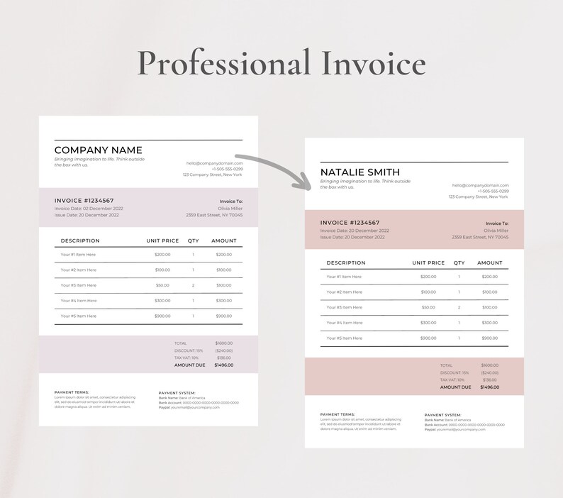 Invoice Template, Invoice Template for Small Business, Invoice Template ...