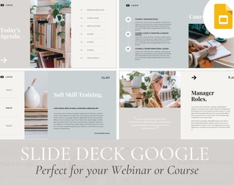 Webinar Template, Course Template Canva, Canva Presentation, Slide Deck Template Canva, Course ...