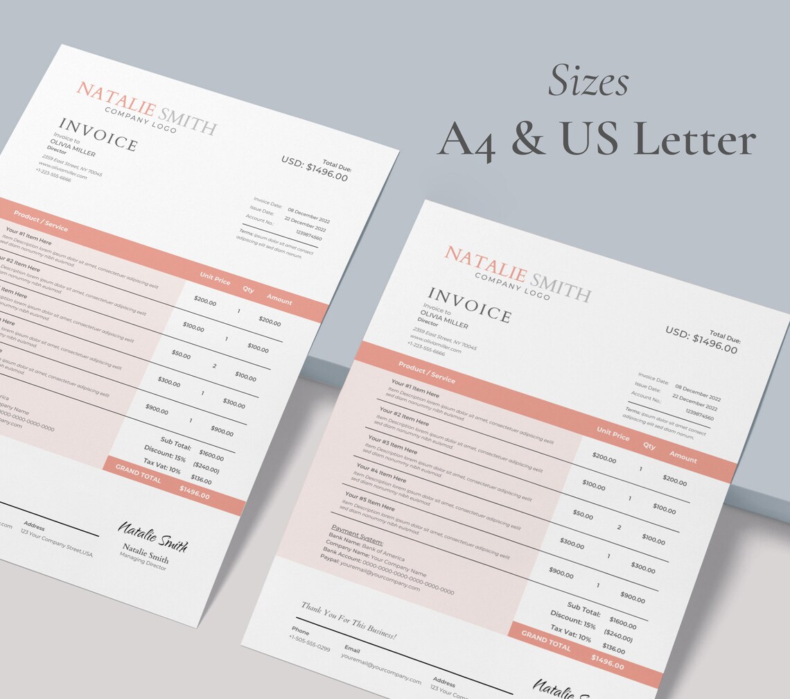Invoice Template, Invoice, Excel Invoice, Invoice Form Excel, Invoice ...